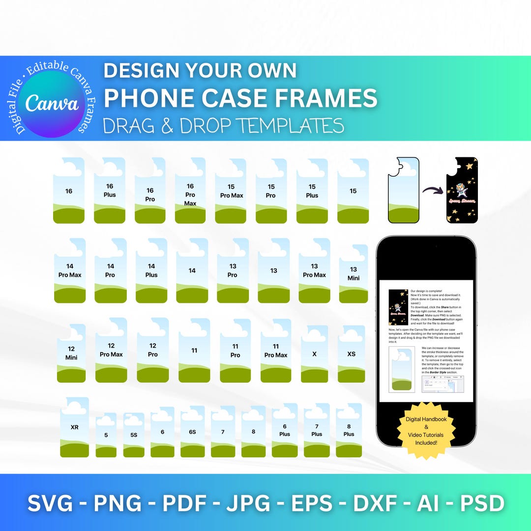 Sublimation Phone Case Templates, iPhone 16 Case Mockups, iPhone ...