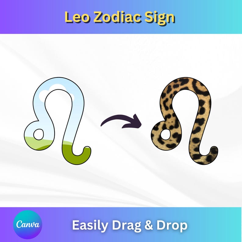 Leo Zodiac Canva Template: Drag & Drop Frame (digital Download) - Etsy