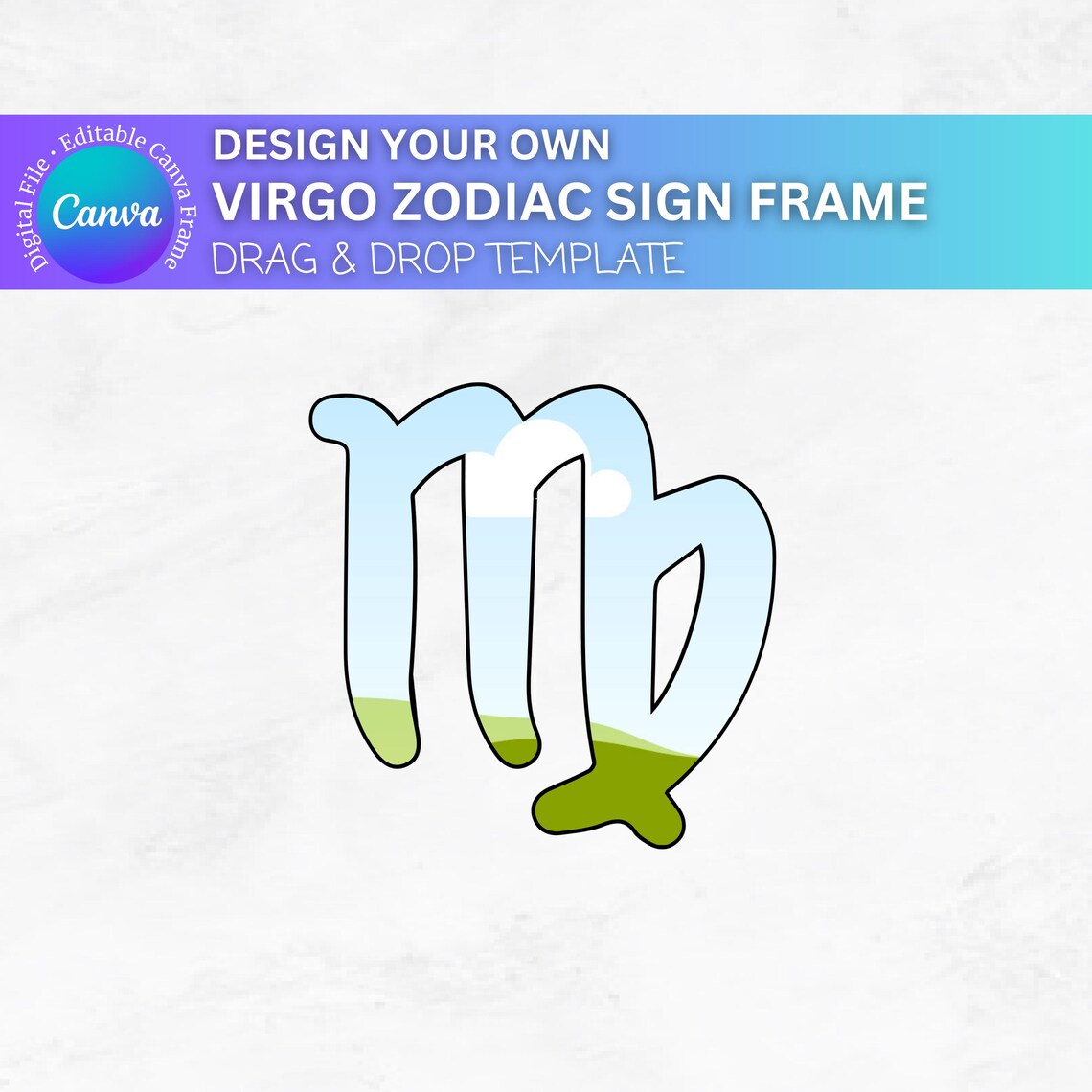 Virgo Zodiac Canva Template: Drag & Drop Frame (digital Download) - Etsy
