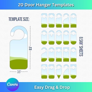 20 Door Hanger Templates: Editable Canva Frames, SVG Files for Cricut ...