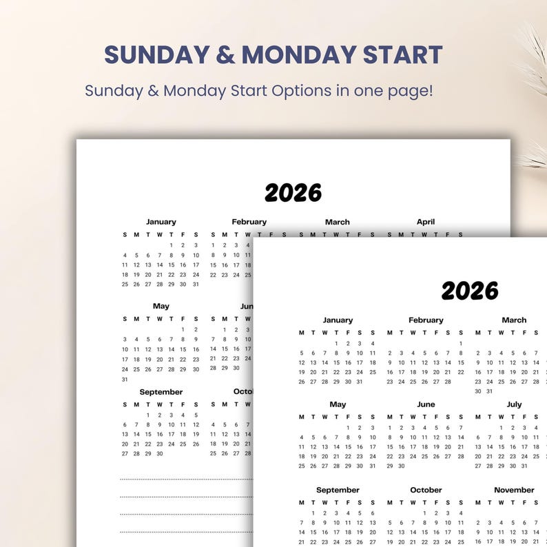 Editable 2026 Calendar Template: Custom Photo Planner, One Pager ...