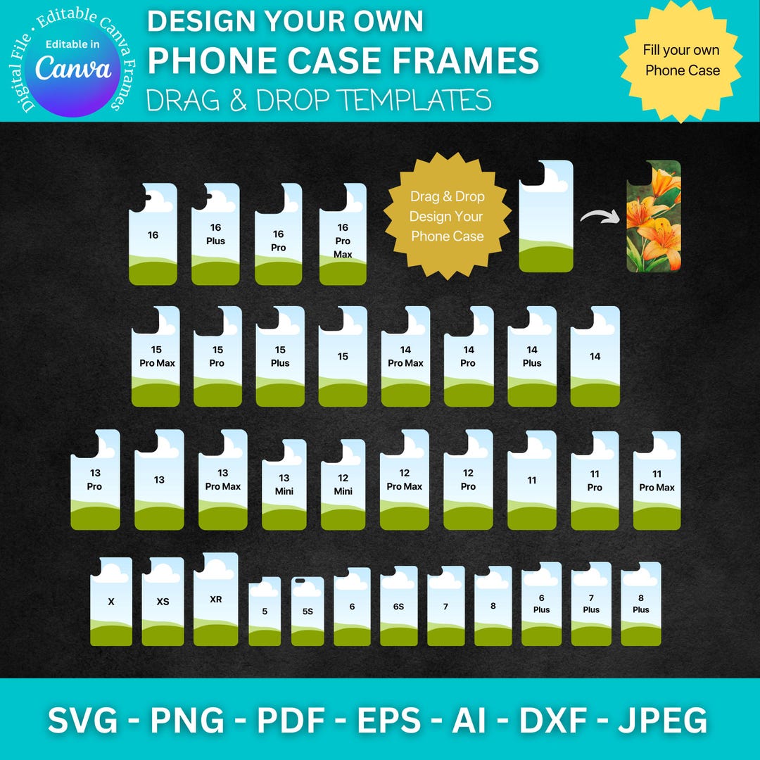 IPhone Case Templates: iPhone 16 Pro Max - 16 - 15 - 14 - 13 - 12 Case ...