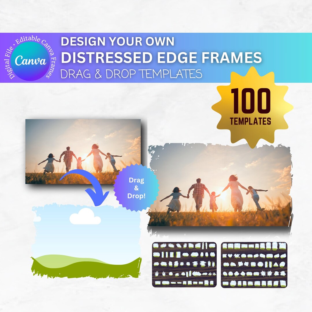 100 DIY Paint Spatter Canva Templates, Drag & Drop Canva Frames, Splash ...