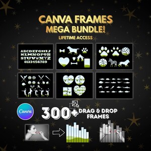 300+ Canva Frames Mega Bundle: Drag & Drop Frames, Editable Shapes ...