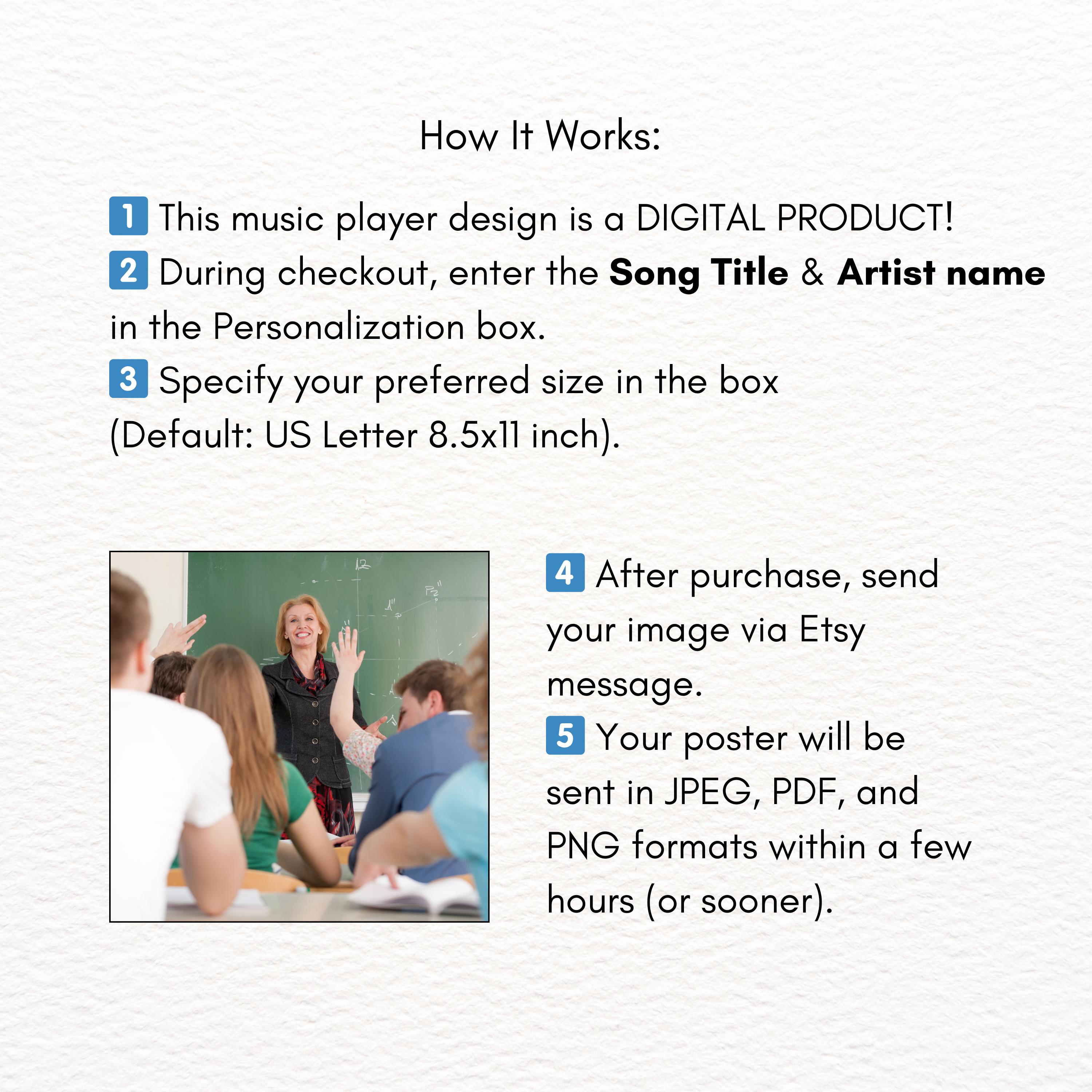 Custom Music Teacher Appreciation Print: Personalized QR Code (digital ...