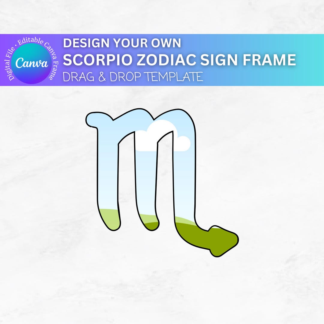 Easy Drag & Drop Canva Zodiac Scorpio Template, Scorpio Svg, Editable ...