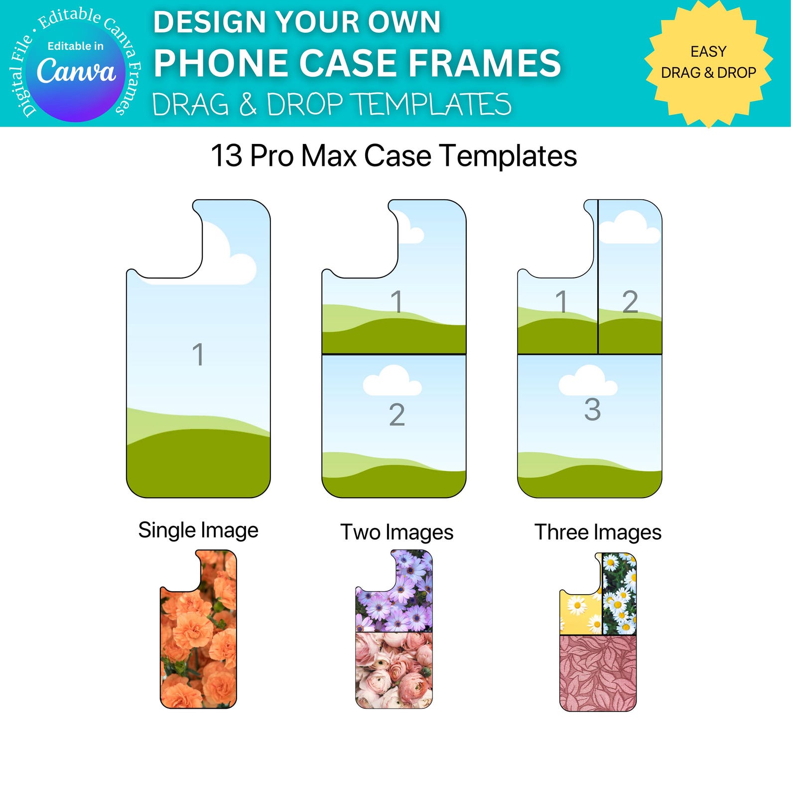 IPhone 13 Pro Max Collage Templates: Phone Case Sublimation (canva ...