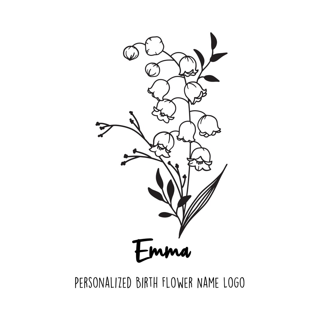 Custom Birth Flower Tattoo Design: Name Logo (digital Download) - Etsy UK