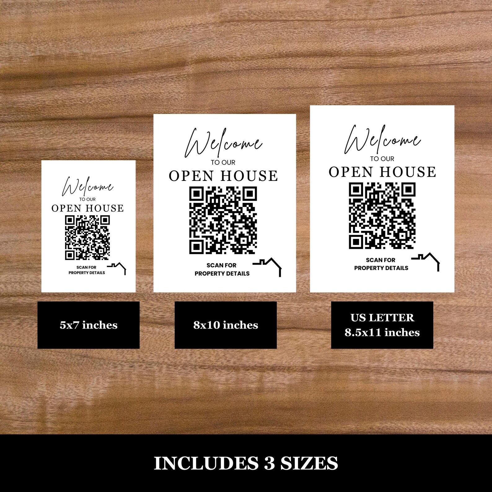 Open House Templates: QR Code Sign Design, Real Estate Agent Print ...