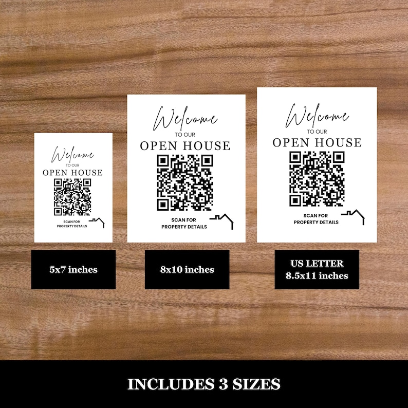 Open House Templates: QR Code Sign Design, Real Estate Agent Print ...