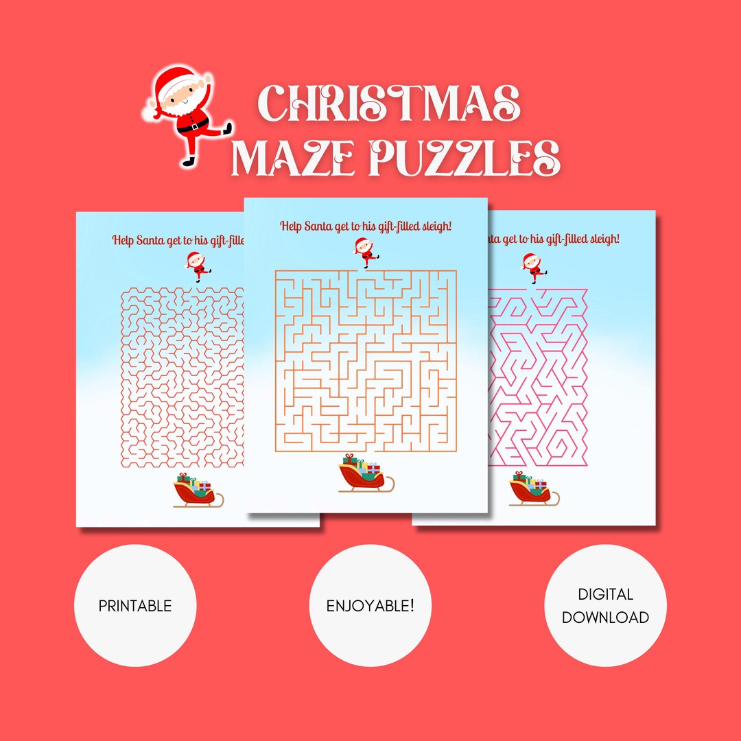 Christmas Maze Puzzles: Santa Labyrinth for Kids & Adults (digital ...