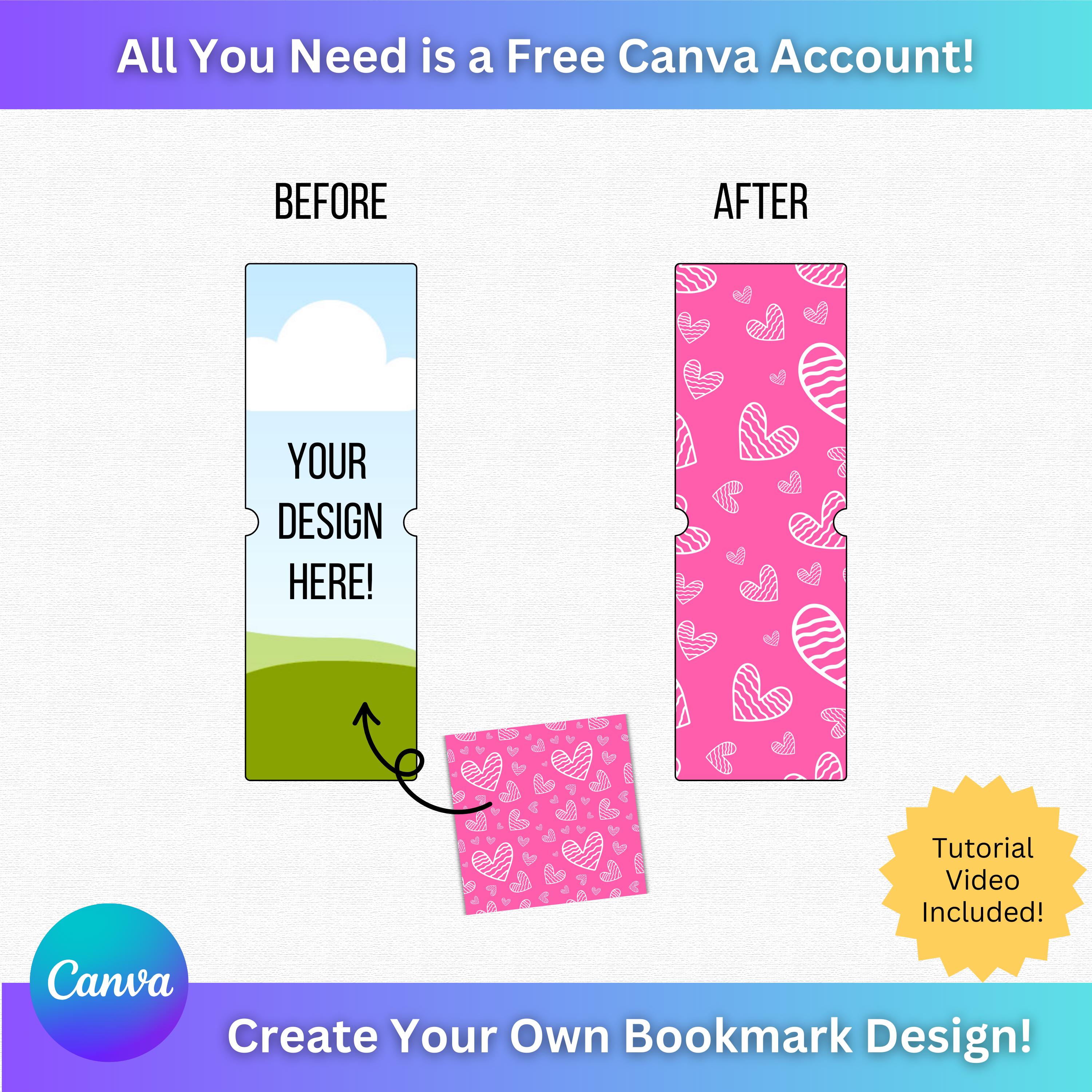 Book Lover Bookmark Templates: DIY Magnetic Bookmark, Canva Editable ...