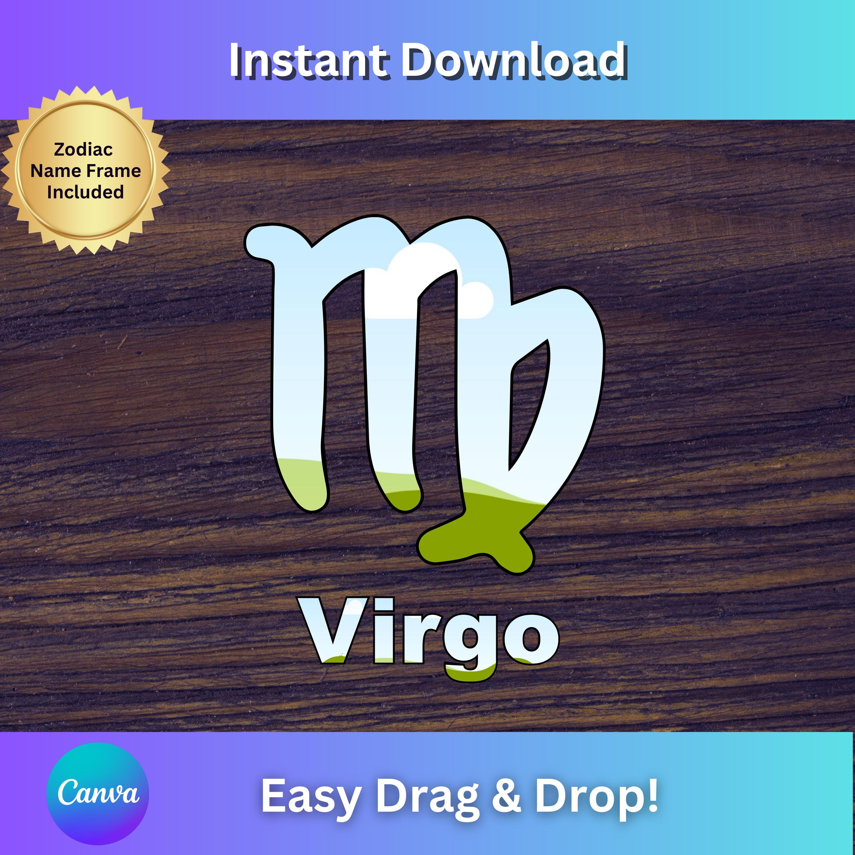 Virgo Zodiac Canva Template: Drag & Drop Frame (digital Download) - Etsy