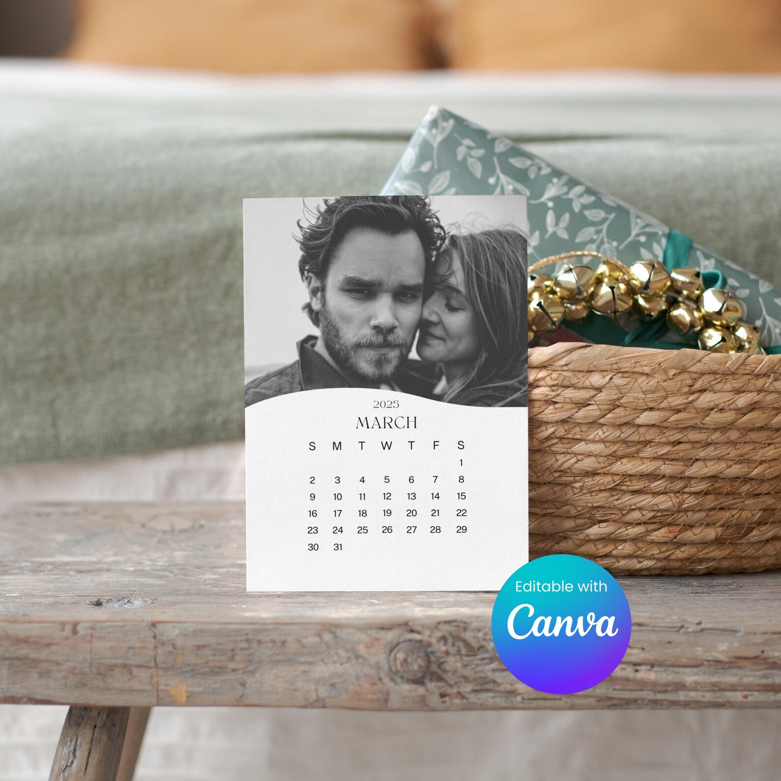 March 2025 Photo Calendar Template: Editable Canva Design (digital ...