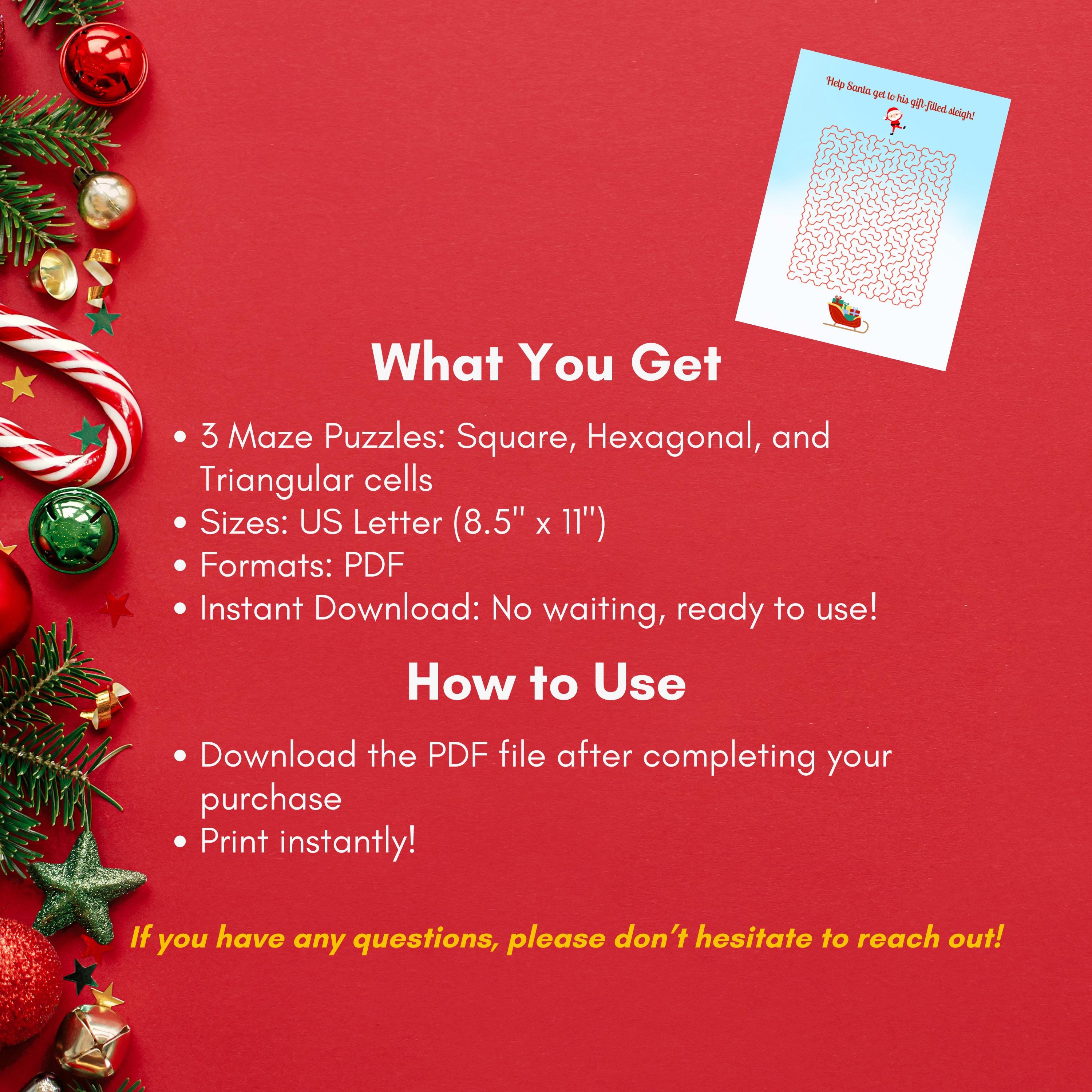 Christmas Maze Puzzles: Santa Labyrinth for Kids & Adults (digital ...