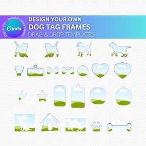 Design Your Own Dog Tag on Canva, Dog Tag Canva Template, Editable ...