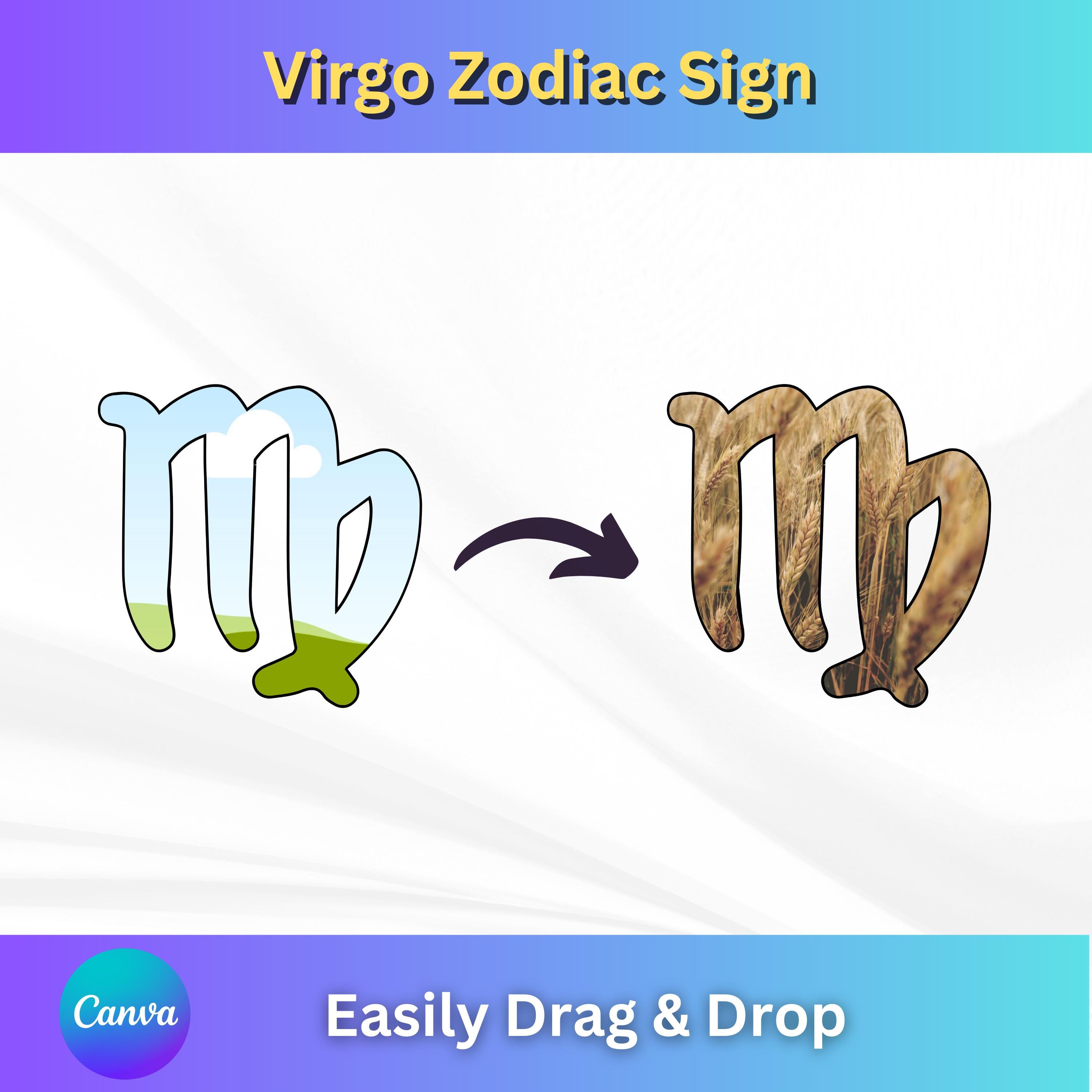 Virgo Zodiac Canva Template: Drag & Drop Frame (digital Download) - Etsy