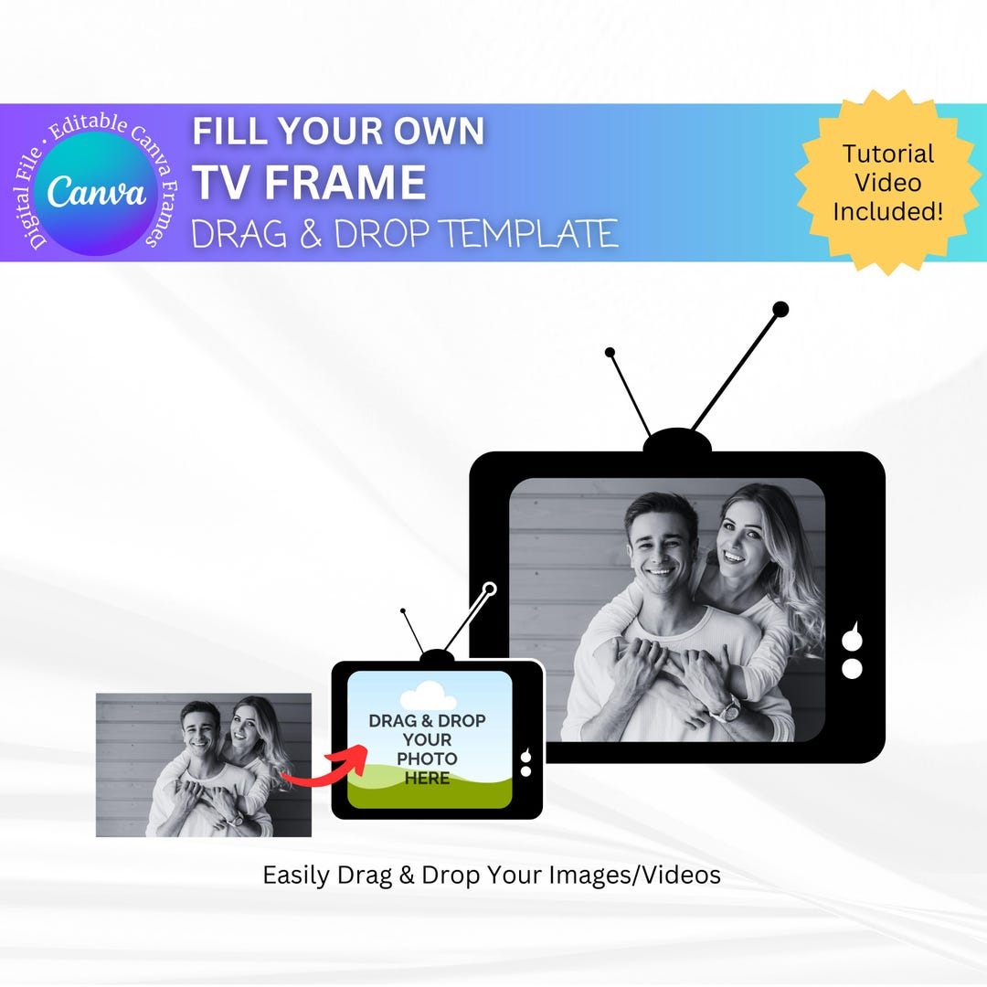 Editable Canva Television Frame, Easy Canva Drag & Drop Frame ...