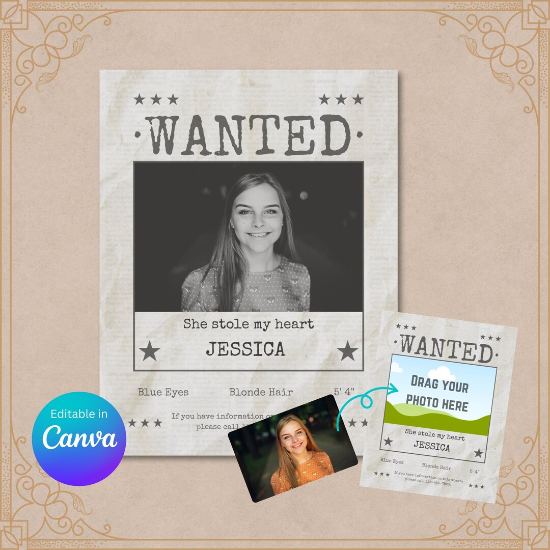 Couples Wanted Poster: Editable Canva Template (digital Download) - Etsy