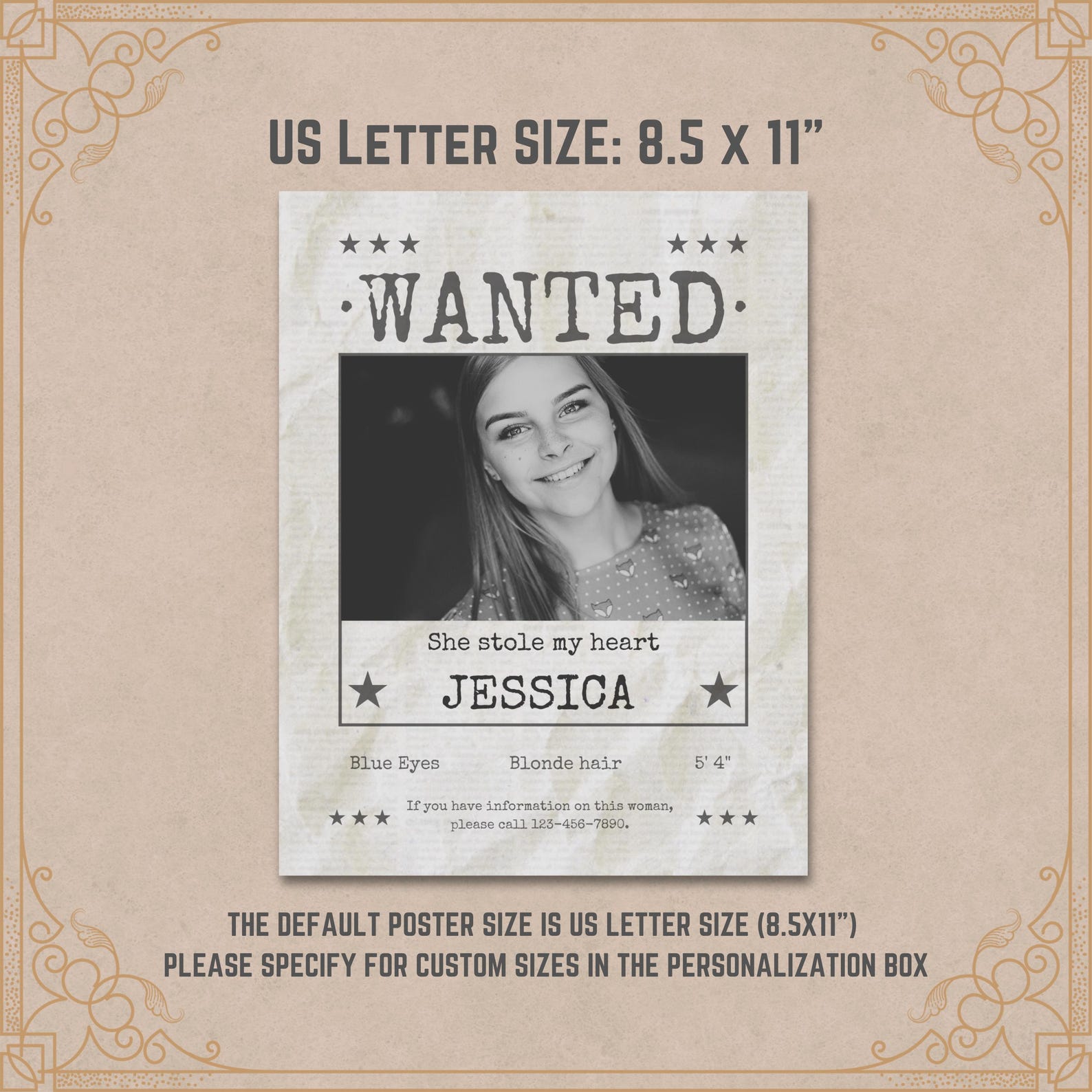Personalized Wanted Poster for Couples, Canva Editable Poster, Couples ...