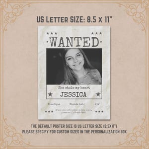 Personalized Wanted Poster for Couples, Canva Editable Poster, Couples ...