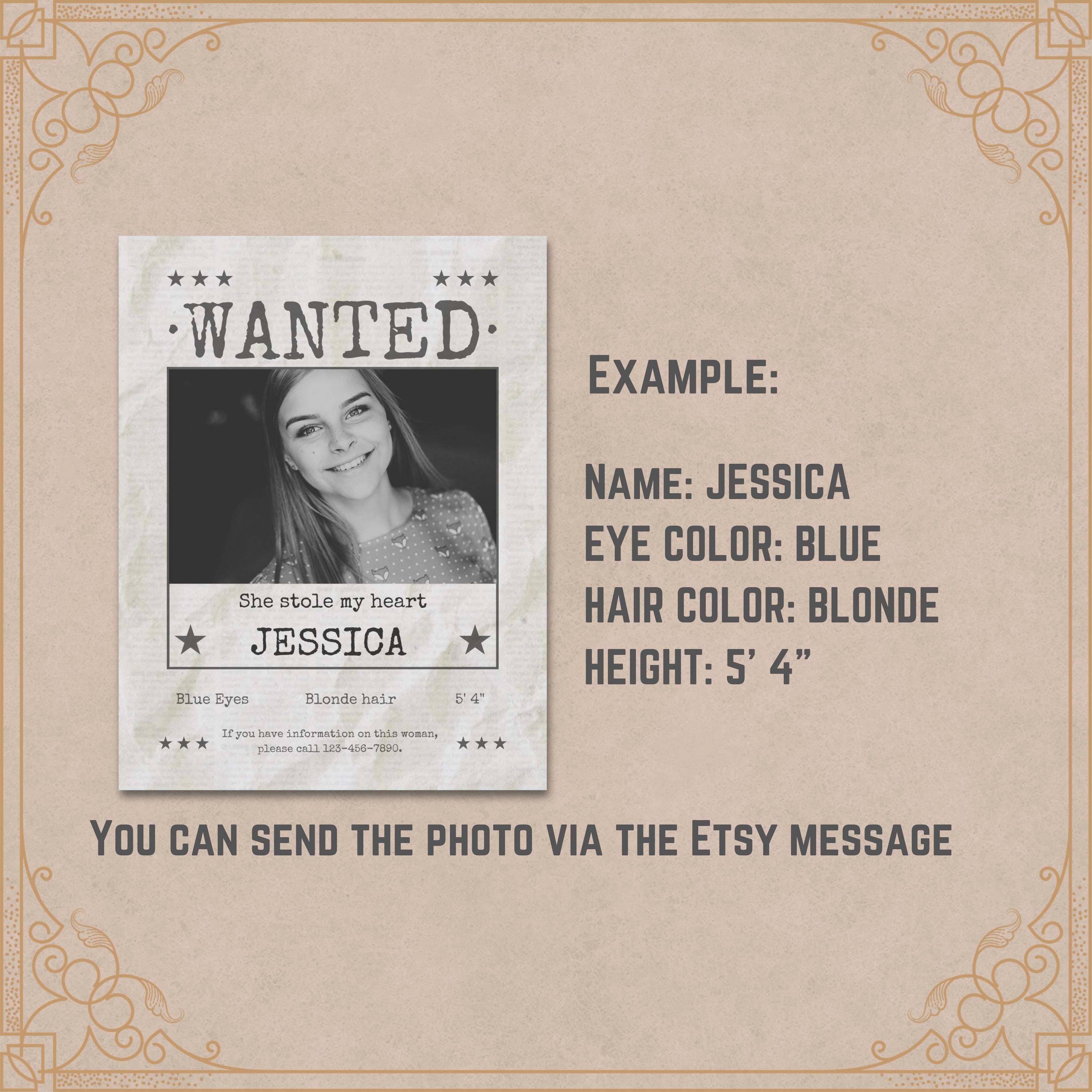Personalized Wanted Poster for Couples, Canva Editable Poster, Couples ...