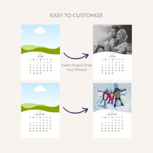 2025 Photo Calendar Template: Mini Canva Editable Calendar (digital ...