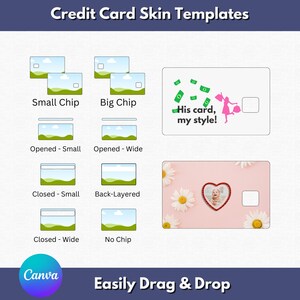 Bank Card Skin Templates, Debit Card Decal Templates, Canva Drag & Drop ...