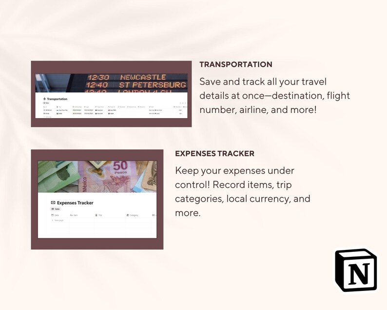 Notion Template Travel Planner: Customizable Trip Organizer, Travel ...