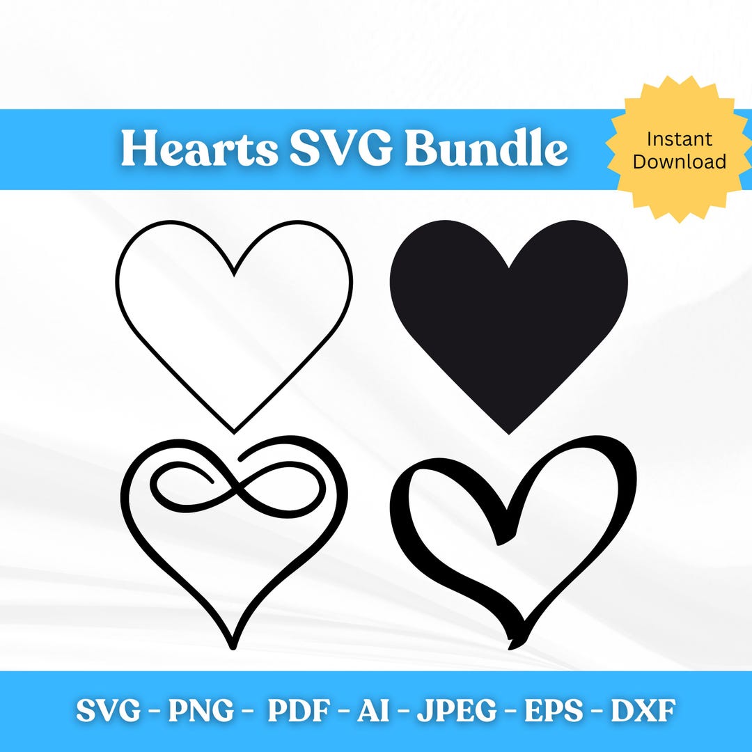 Hearts Svg Bundle, Heart Outline Svg, Svg Files for Cricut, Laser Cut ...