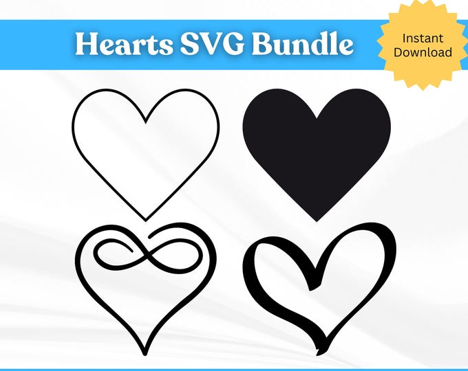 Heart SVG, Open Heart Outline, Clipart, Minimalist Simple Cute Gift ...