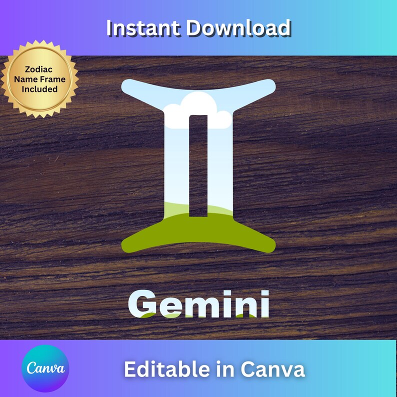 Editable Easy Drag and Drop Gemini Canva Zodiac Template, Make Your Own ...
