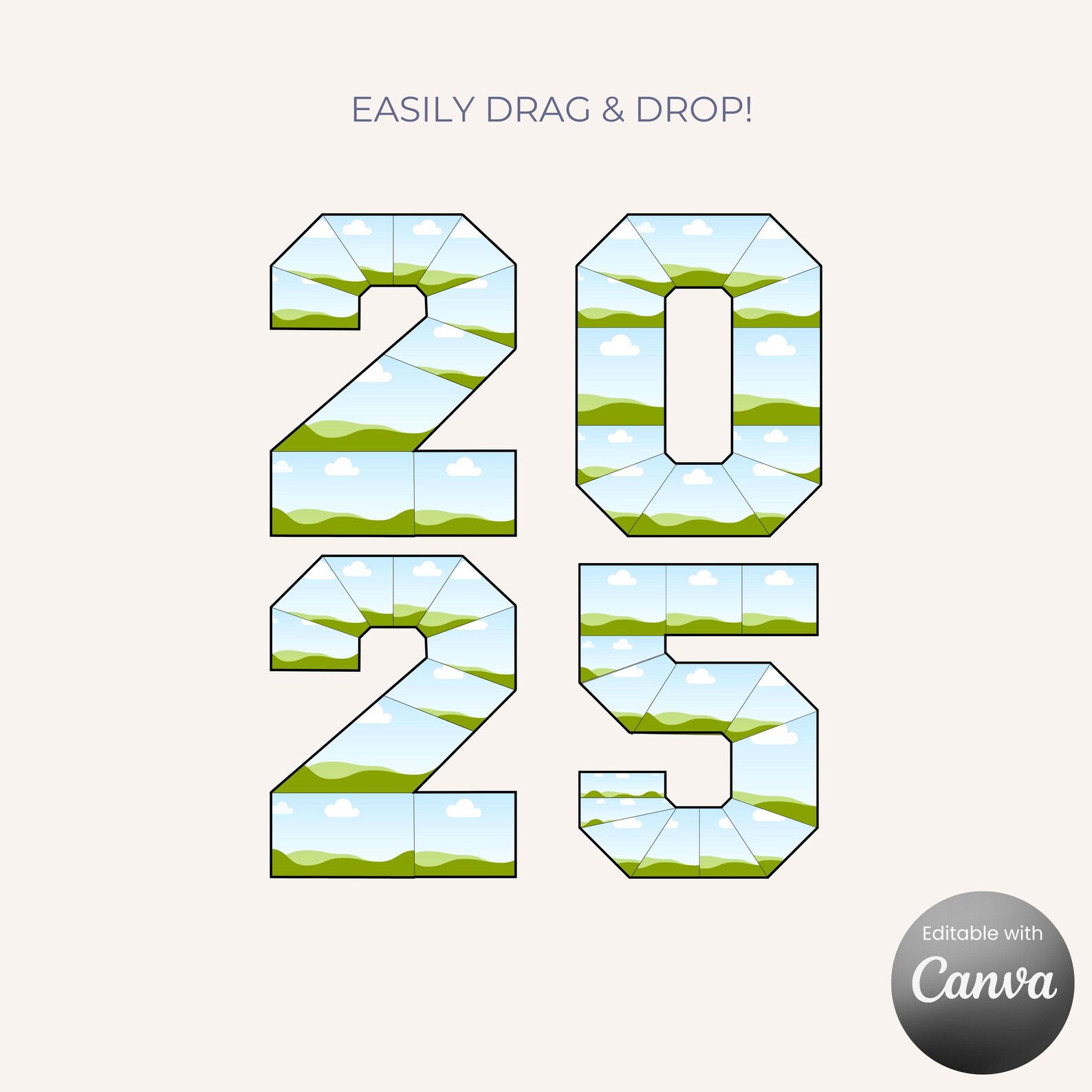 2025 Photo Collage Canva Frame: New Year Celebration (digital Download ...