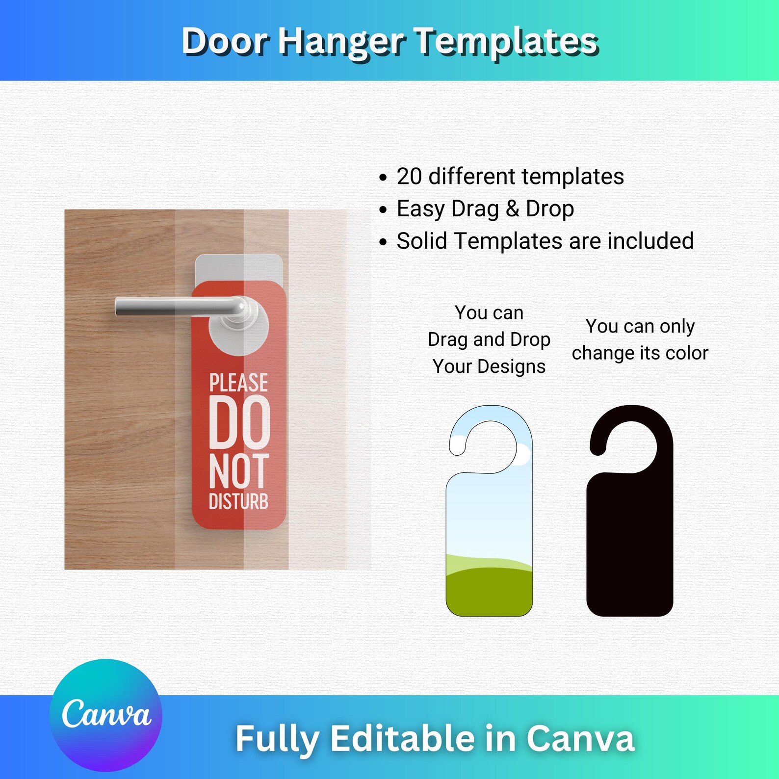 20 Door Hanger Templates: Editable Canva Frames, SVG Files for Cricut ...