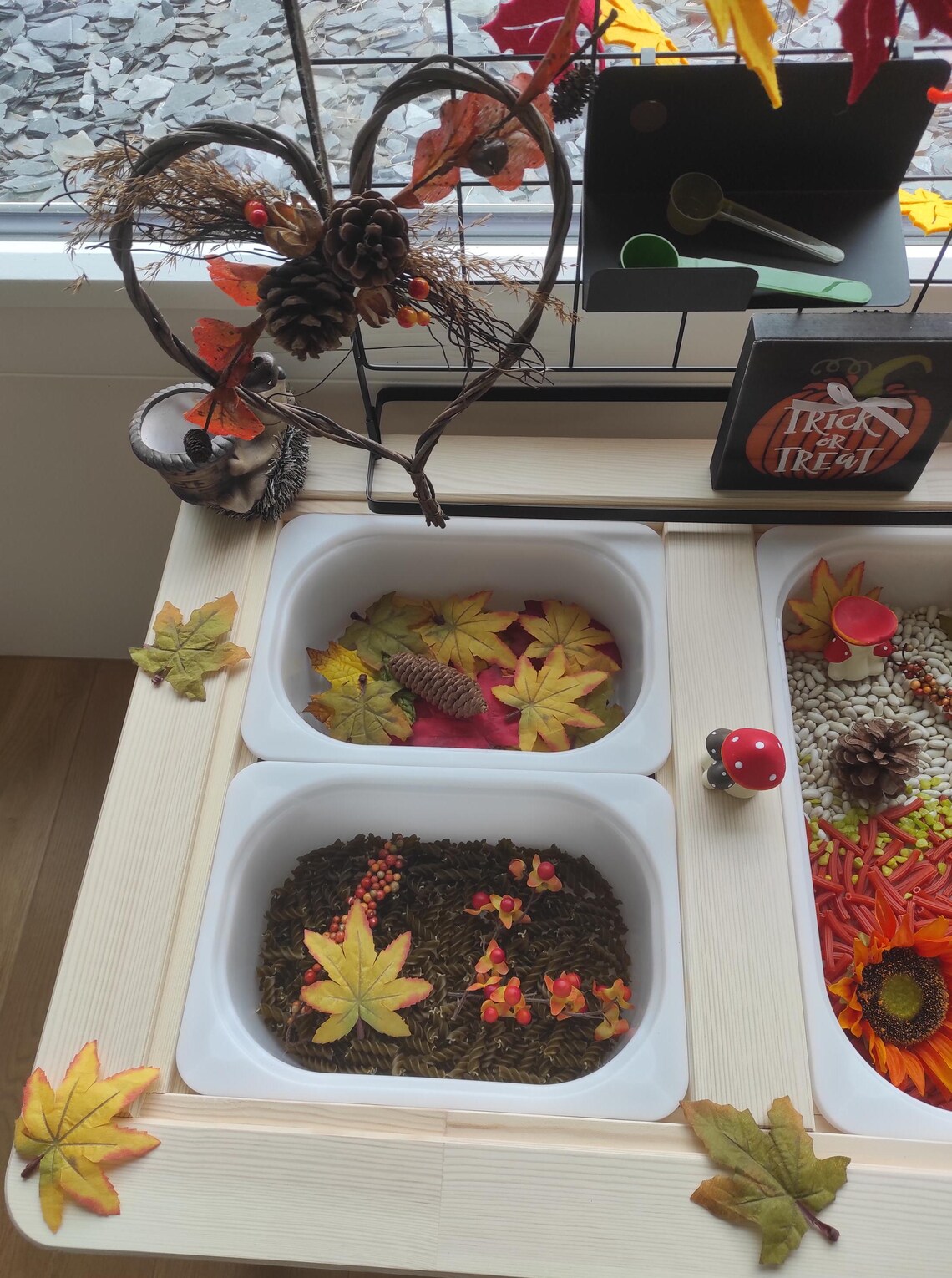 Autumn Sensory Bin Nature Theme leaves, Mushrooms, Pine Cones... - Etsy