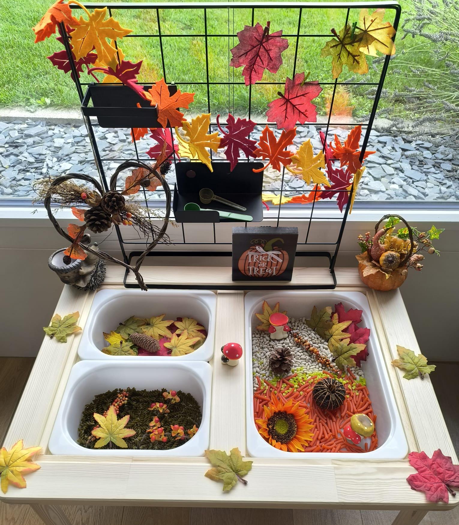 Autumn Sensory Bin Nature Theme leaves, Mushrooms, Pine Cones... - Etsy