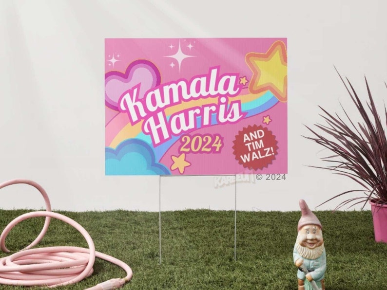 Political Yard Sign, Kamala Harris Tim Walz Support Sign, Democrat ...