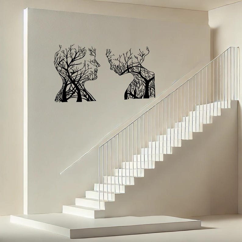 Tree Faces, Three Panel, Wall Art, Wooden Decoration, Wall Hanging ...