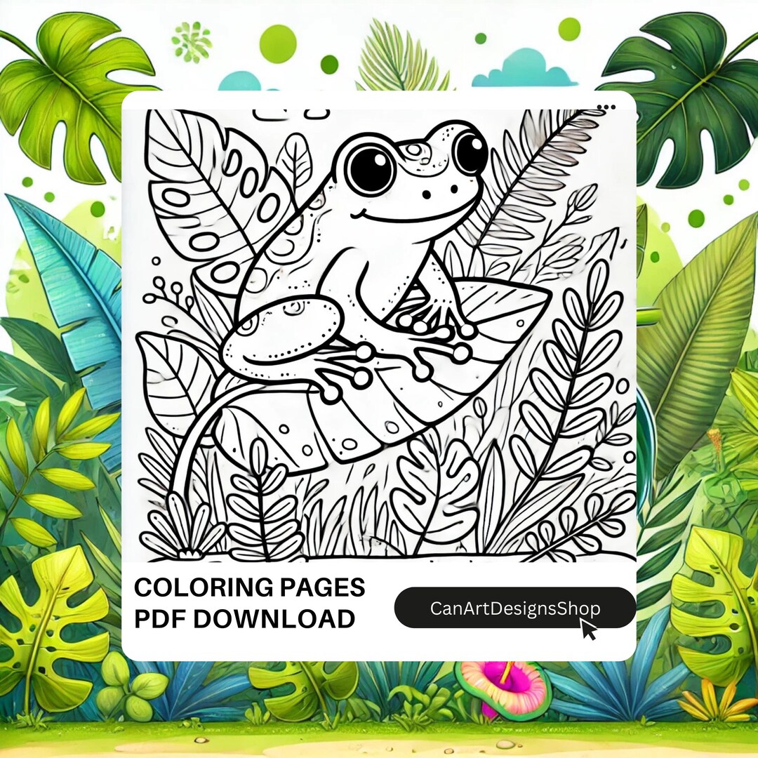 Tropical Animals Coloring 10 Pages PDF FILE - Etsy