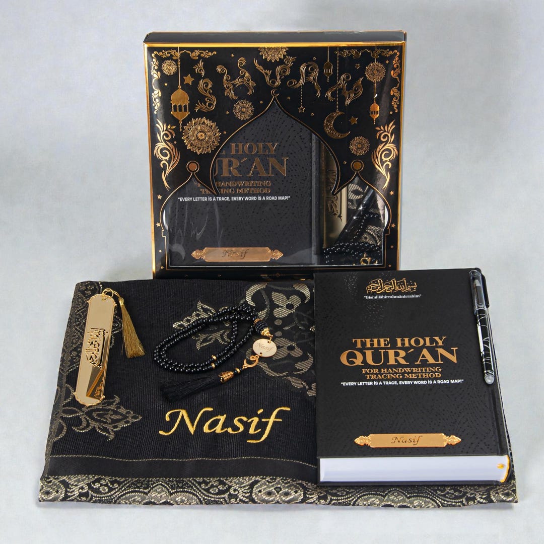 Personalized Quran Set With Desk Stand Quran Stand Islamic Gift Set ...