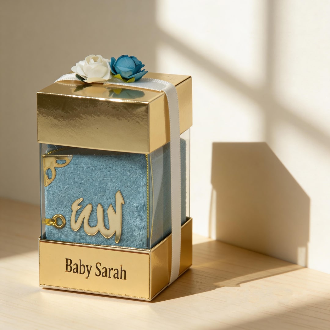 Personalized Mini Quran Velvet Gift Set, Prayer Beads, Eid Wedding ...