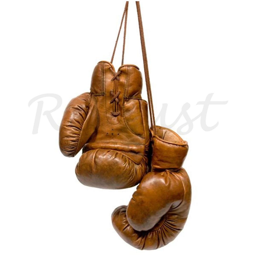 Retro Vintage Style Brown Leather Boxing Gloves - Home Decore, Leather ...