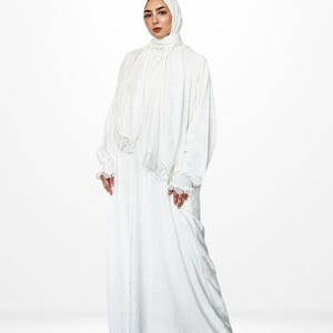 One-piece Prayer Dress & Abaya With Attached Hijab - Embroidered - Etsy
