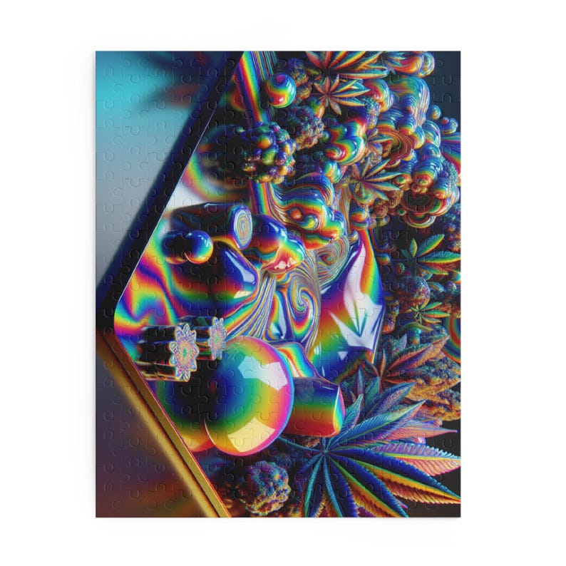Trippy Marijuana Puzzle - Etsy