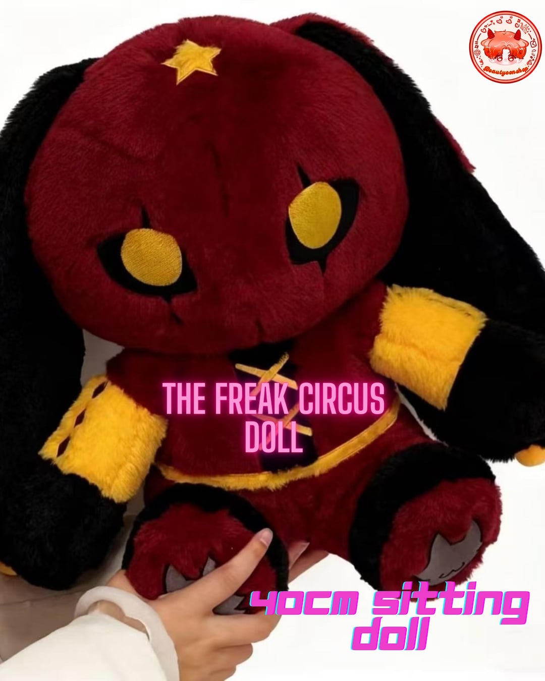 The Freak Circus Doll, 40cm Sitting Doll, Cotton Doll, Pierrot Doll ...
