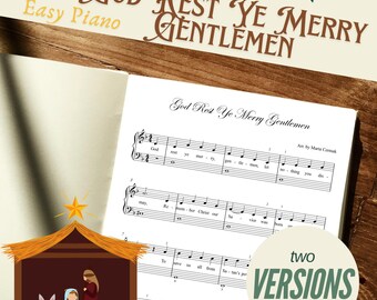 God Rest Ye Merry, Gentlemen Easy Christmas Piano Sheet Music Printable ...