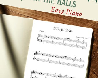 Christmas Easy Piano Sheet Music Solo Song Carol for Beginners Kids ...