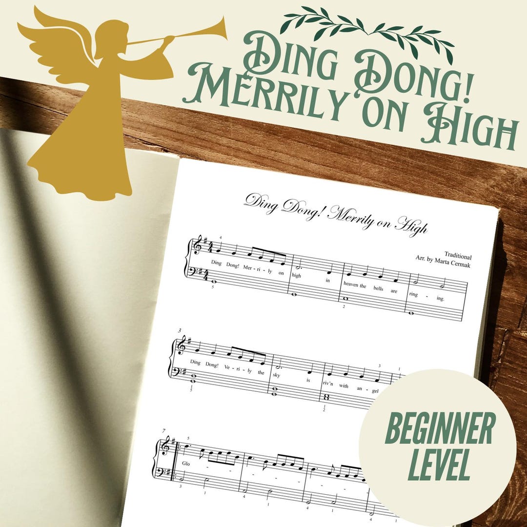 Christmas Carol Easy Piano Ding Dong Merrily on High Simple Piano Sheet ...