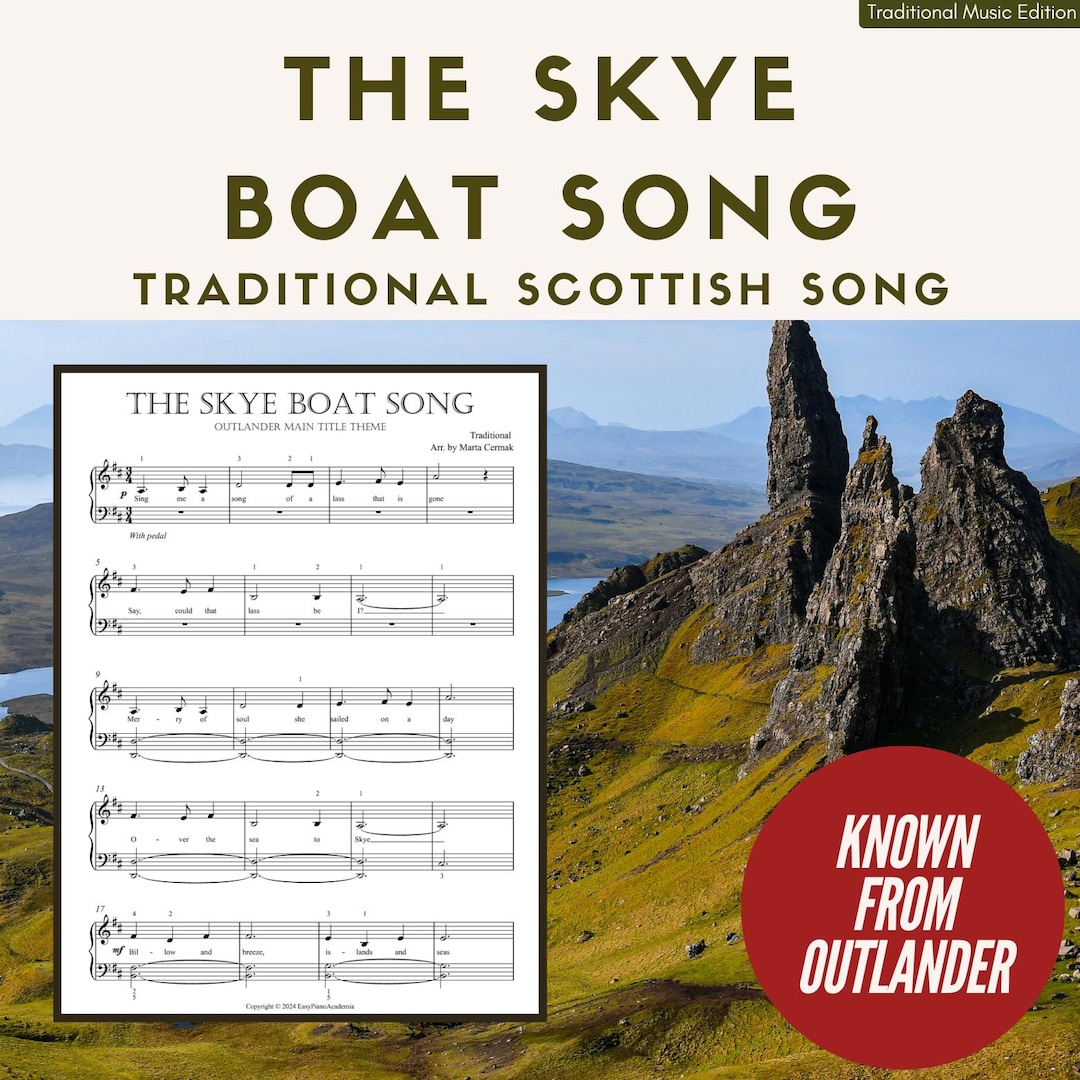 The Skye Boat Song Piano Sheet Music: Outlander Theme (digital PDF) - Etsy