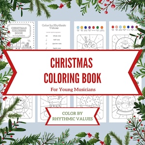 Christmas Coloring Book Rythmic Values PDF Printable Music Coloring ...